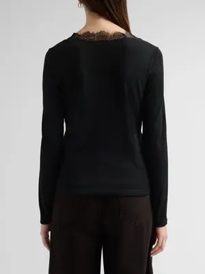 Vince Lace-trimmed Long-sleeve Top