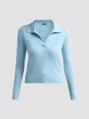 SAKS FIFTH AVENUE Basic Cashmere Polo Sweater - Gloss