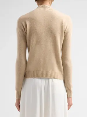 SAKS FIFTH AVENUE Basic Cashmere Mock Turtleneck Sweater - Sand