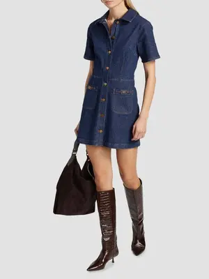 Paige Cletine Denim Mini-shirtdress