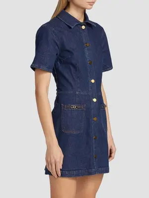 Paige Cletine Denim Mini-shirtdress