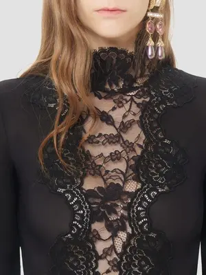 Valentino Garavani Jersey Bodysuit With Lace