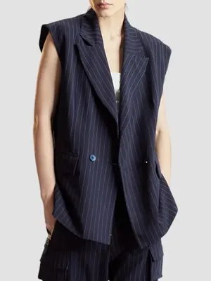 Cynthia Rowley Oversized Double-breasted Vest