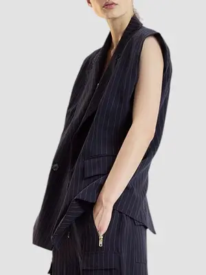 Cynthia Rowley Oversized Double-breasted Vest