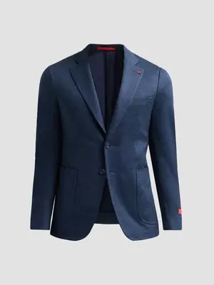Isaia Cotton-jersey Single-breasted Blazer - Navy