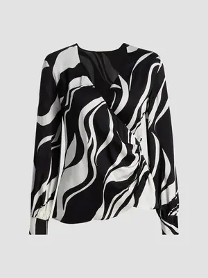 Elie Tahari The Estelle Abstract Print Silk-blend Top - Wildside