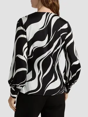 Elie Tahari The Estelle Abstract Print Silk-blend Top