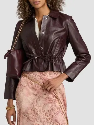 Ba&sh Manita Leather Crop Jacket