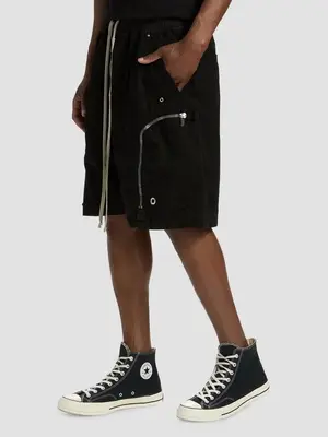 Rick Owens Bauhaus Pods Drawstring Denim Shorts