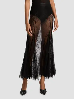 Ronny Kobo Liesel Floral Lace Maxi Skirt