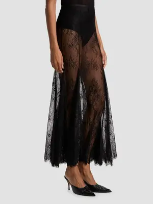 Ronny Kobo Liesel Floral Lace Maxi Skirt