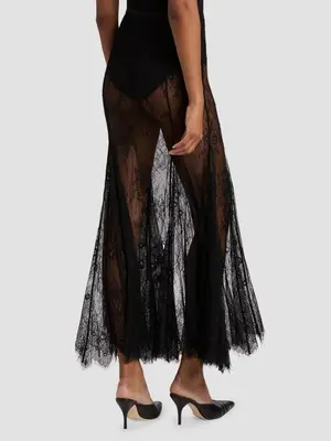Ronny Kobo Liesel Floral Lace Maxi Skirt