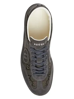 Gucci G74 Logo Canvas & Suede Sneakers