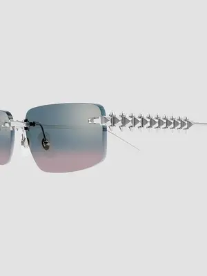 Cartier Clash De Ct0544s Rimless Rectangular Sunglasses - Silver
