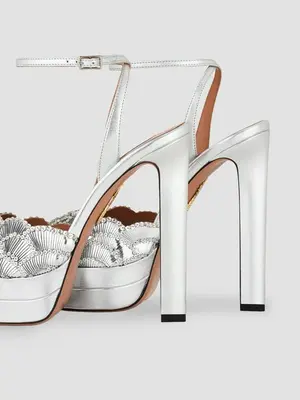 AQUAZZURA Ce Soir Sandal 130mm Leather Platform Sandals