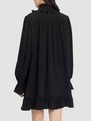 Chloé Ruffle Silk Crepe Minidress