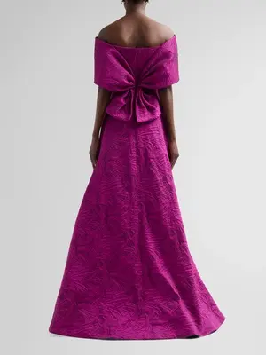 Rickie Freeman For Teri Jon Jacquard Knot Gown
