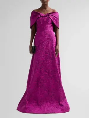 Rickie Freeman For Teri Jon Jacquard Knot Gown