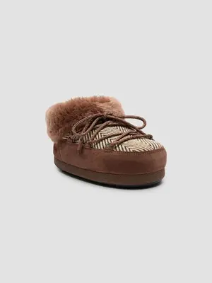 Moon Boot Mb X Guest In Residence Evx Chalet Faux-fur-lined Suede Mules