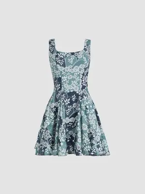 Agua Bendita Kristen Glazia Floral Jacquard Mini Dress - Multicolor