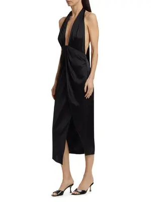 Ramy Brook Nan Draped Stretch Silk Dress