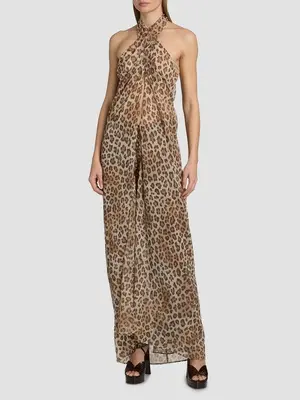 Ramy Brook Aari Leopard Convertible Cover-up Dress
