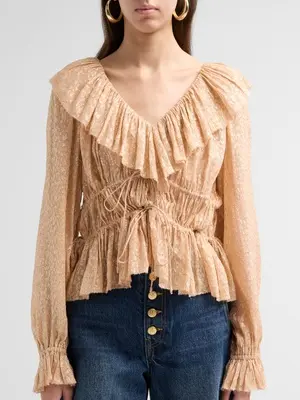 Ulla Johnson Odilia Ruffled Silk-blend Blouse