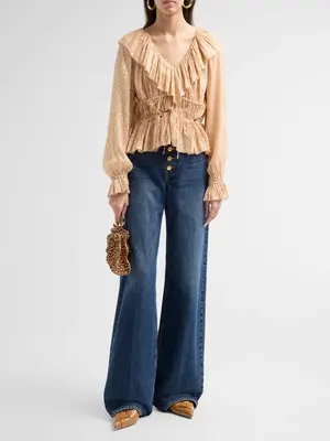 Ulla Johnson Odilia Ruffled Silk-blend Blouse
