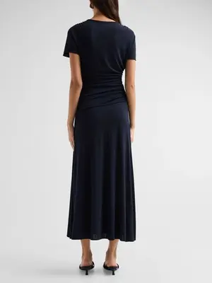 Cinq À Sept Avielle Draped Midi Dress