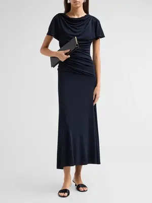 Cinq À Sept Avielle Draped Midi Dress