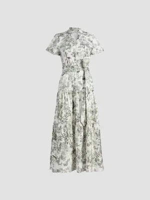 Alice + Olivia Lucy Printed Midi Shirtdress
