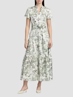 Alice + Olivia Lucy Printed Midi Shirtdress