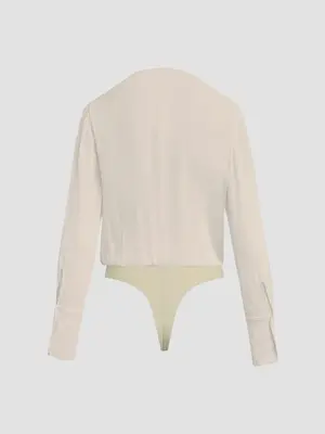 FAVORITE DAUGHTER The Stripe Jacquard Date Blouse Bodysuit