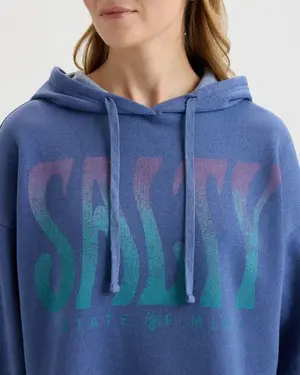 SALT LIFE Dazed Cropped Hoodie - Indigo
