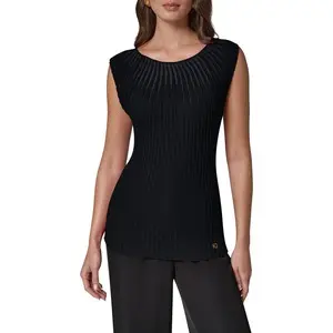 Donna Karan New York Ribbed Sleeveless Sweater - Black