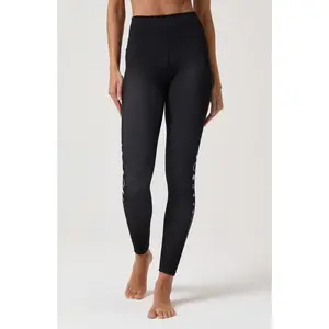 Spiritual Gangster Lunar Icon High Waist Ribbed Performance Leggings - Black