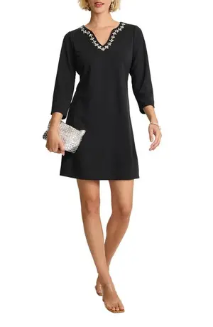 Tommy Bahama Darcy Jeweled Shift Dress - Black