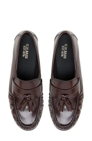 G.H.BASS Anita Leather Tassel Loafer - Medium Brown