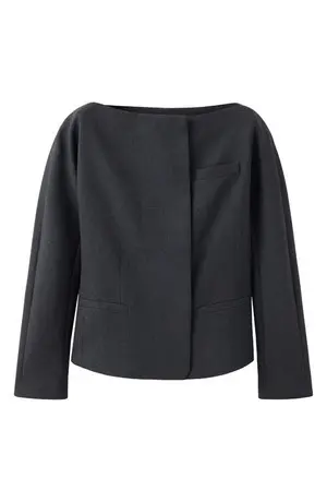 Mango Fitted Boat Neck Blazer