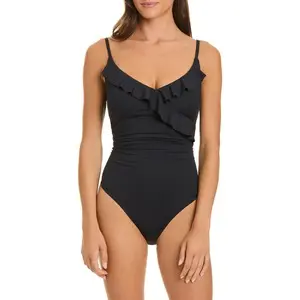 BLEU BY ROD BEATTIE Ruffle Wrap One-piece Swimsuit - Black