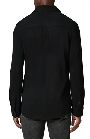 Paige Hollander Long Sleeve Cotton Waffle Knit Button-up Shirt