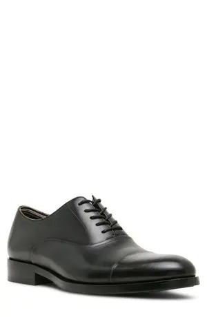 Steve Madden Hallifax Leather Cap Toe Oxford - Black Leather