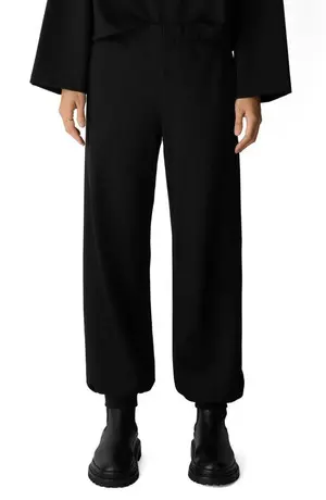 Eileen Fisher Ponte Ankle Jogger Pants - Black
