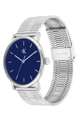 Calvin Klein Real Mesh Strap Watch - Navy