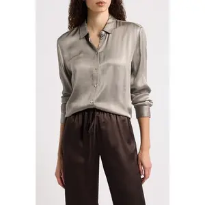 Bella Dahl Long Sleeve Clean Button-up Shirt - Moon