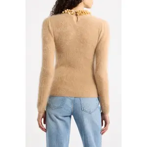 Elie Tahari The Ling Jeweled Cashmere Sweater - Cocoon