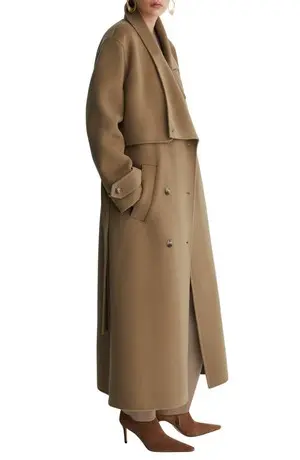 REISS Arlo Double Breasted Wool Blend Coat