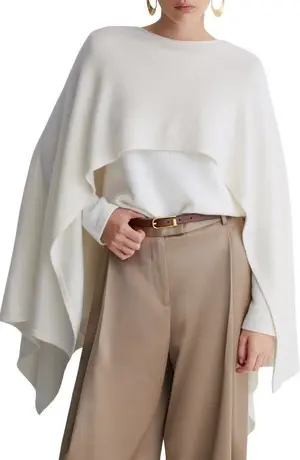 REISS Harly Wool & Cashmere Cape Top