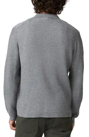Paige Spokane Ribed Wool & Cotton Full Button Cardigan