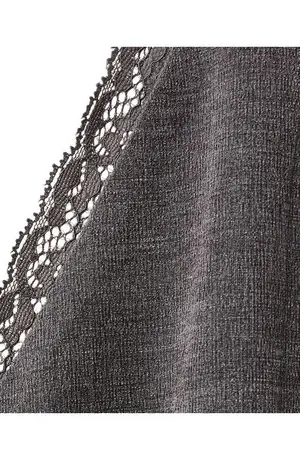 Mango Lace Trim Mock Neck Top